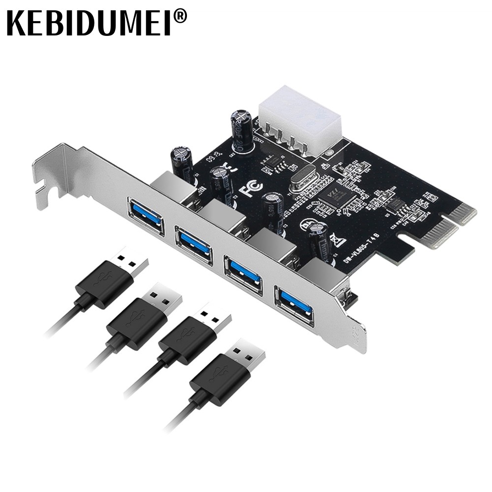 Jual 4 Port USB 3.0 PCI-E Expansion Card PCI Express PCIe USB 3.0 HUB Adapter 4-Port USB3.0 ...