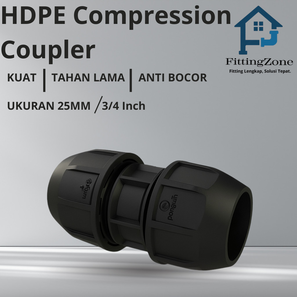 Jual Sambungan Pipa HDPE Coupler / Coupling ukuran 3/4 inch atau 25mm ...