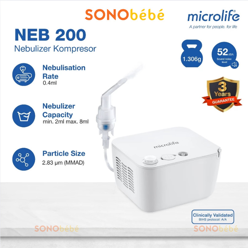 Jual MICROLIFE Nebulizer Compressor NEB 200 / Alat Terapi Uap ...