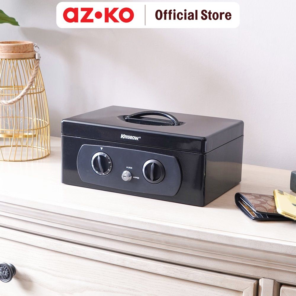 Jual AZKO Krisbow Cash Box - Hitam Tempat Uang Dengan Kunci Safety ...