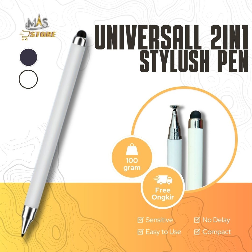 Jual Stylus pen 2in1 With Curved Sylicone Universal For Apel Android ...