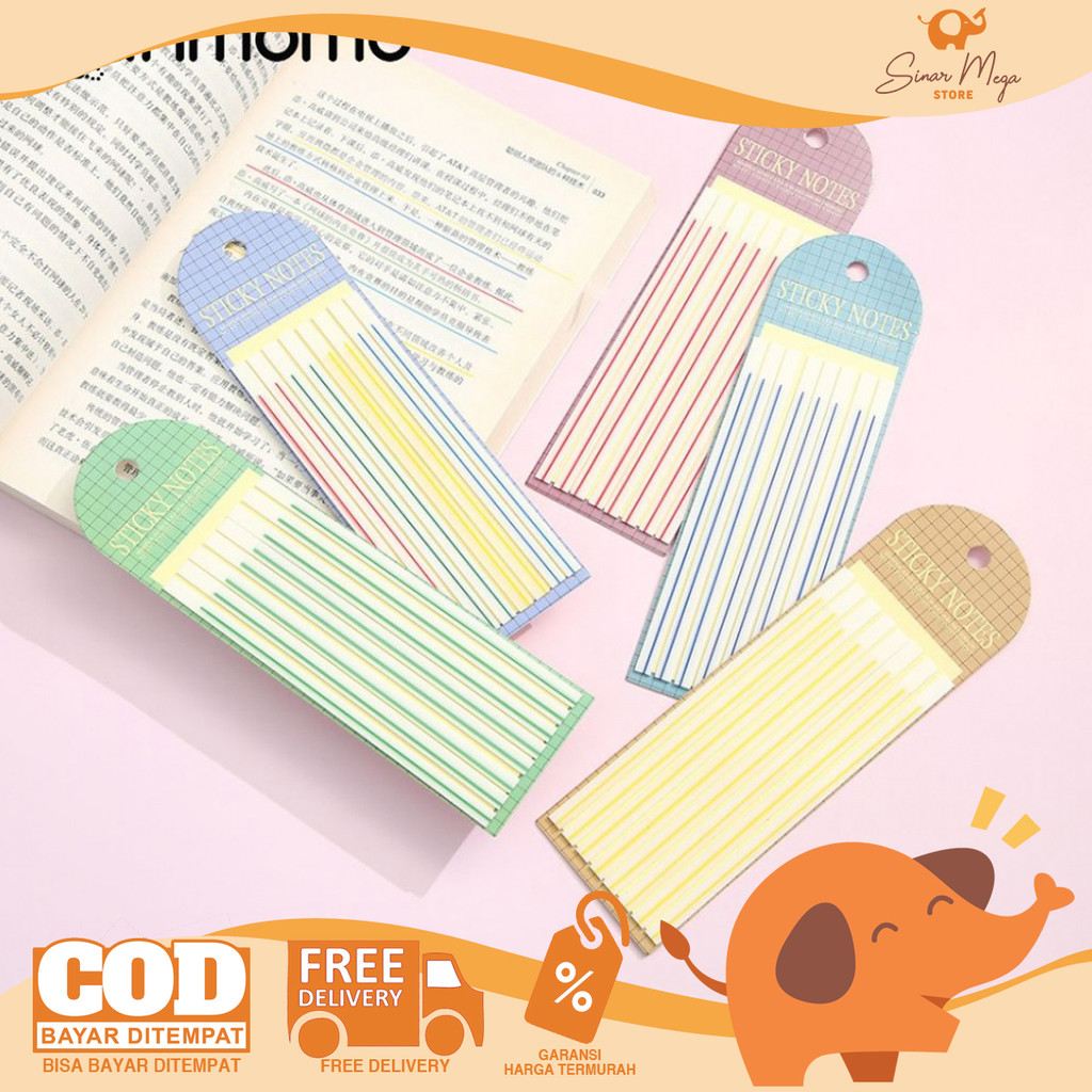 Jual Underlining Sticky Notes Index Memo Tempel Garis Bawah 160 Lembar ...