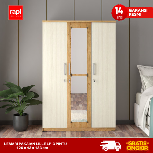 Jual RAPI Lemari Pakaian 3 Pintu / Lemari Rak Baju / Lemari Gamis ...