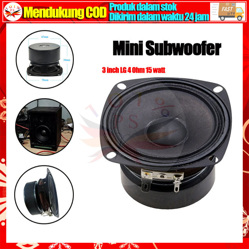 Jual Mini Speaker Subwoofer 3 inch LG 4 Ohm 15watt Woofer Prestig High Power HIFI Low Bass ...