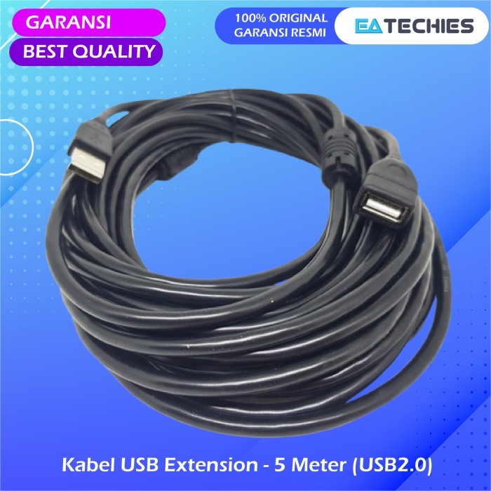 Jual Kabel USB Extension 5 Meter Male to Female 5M Hitam / Perpanjangan USB / Extender | Shopee ...