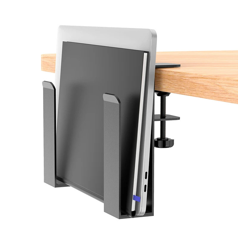 Jual Under Desk Laptop Stand Dual Clip Rack With Adjustable No Drill ...