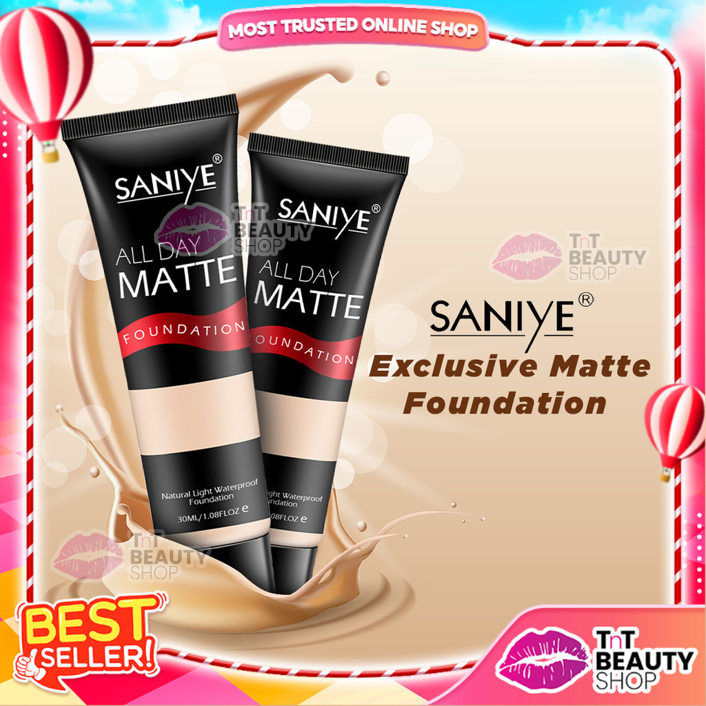 Jual SANIYE EXCLUSIVE Matte Foundation Poreless Foundation Cream ...