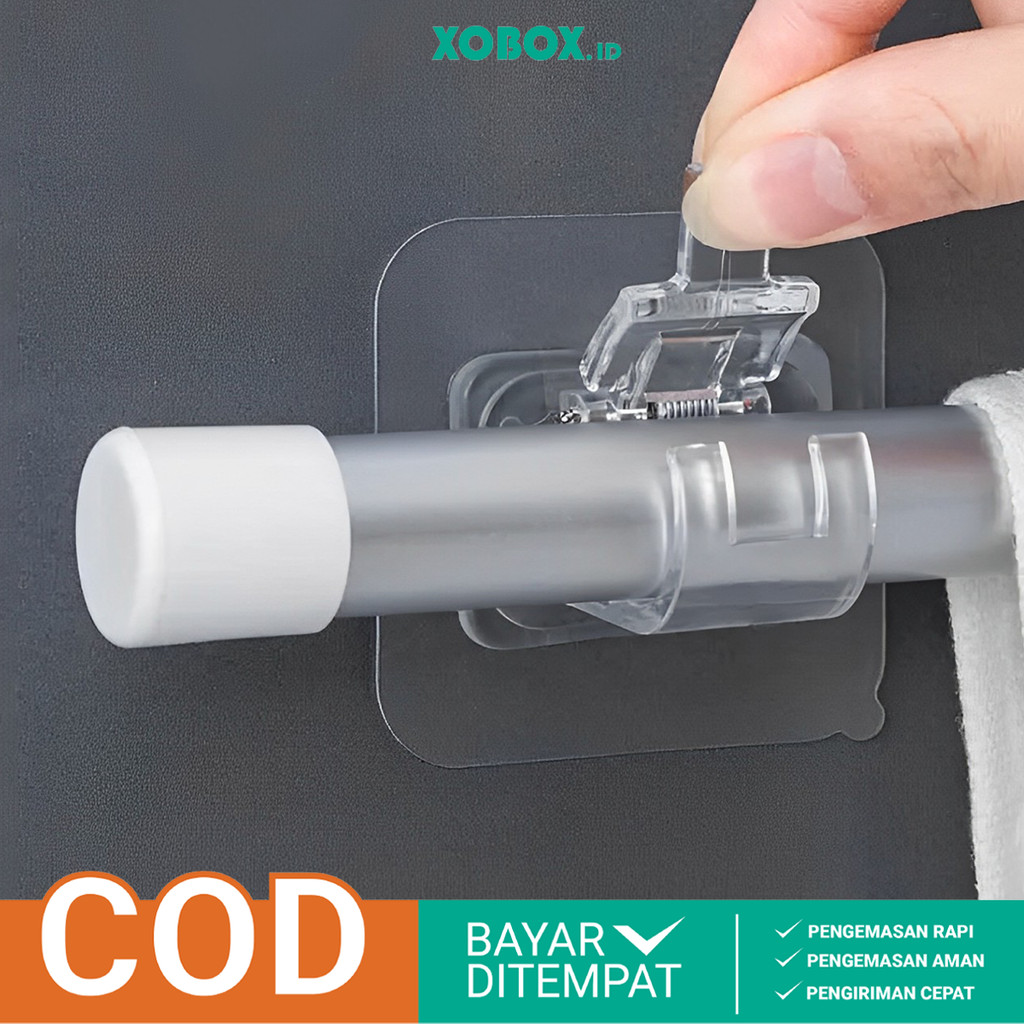 Jual Bracket Klip Hanger Socket Pengait Tiang Horden Tempel Tanpa Bor ...