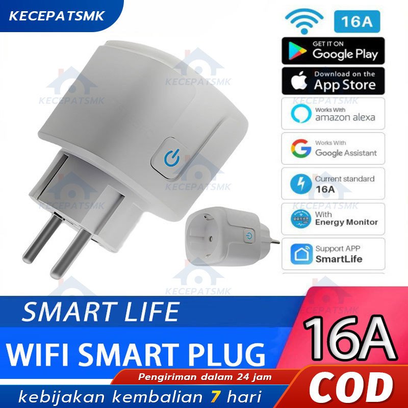 Jual Wireless WiFi Smart Plug Saklar 16A with Colokan Energy Monitoring ...
