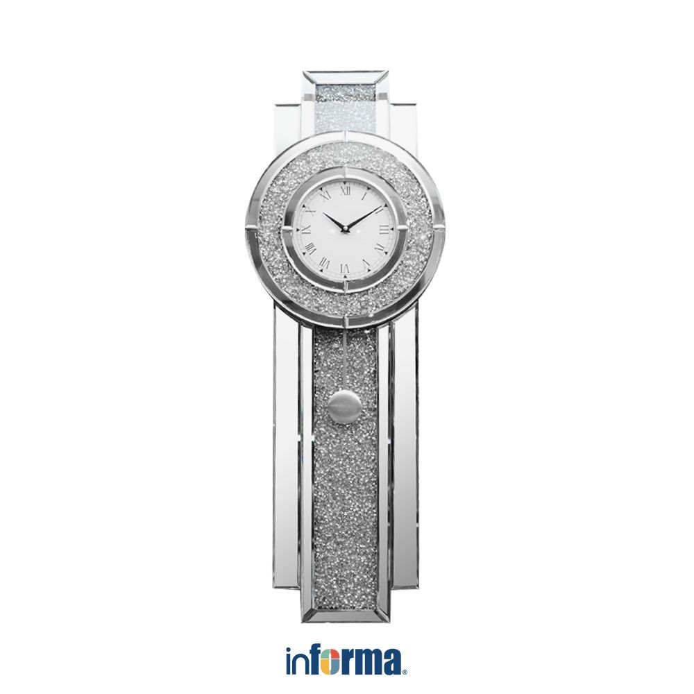 Jual Informa 35X8 cm Jam Dinding C037N1 - Silver Wall Clock Jam Tembok ...