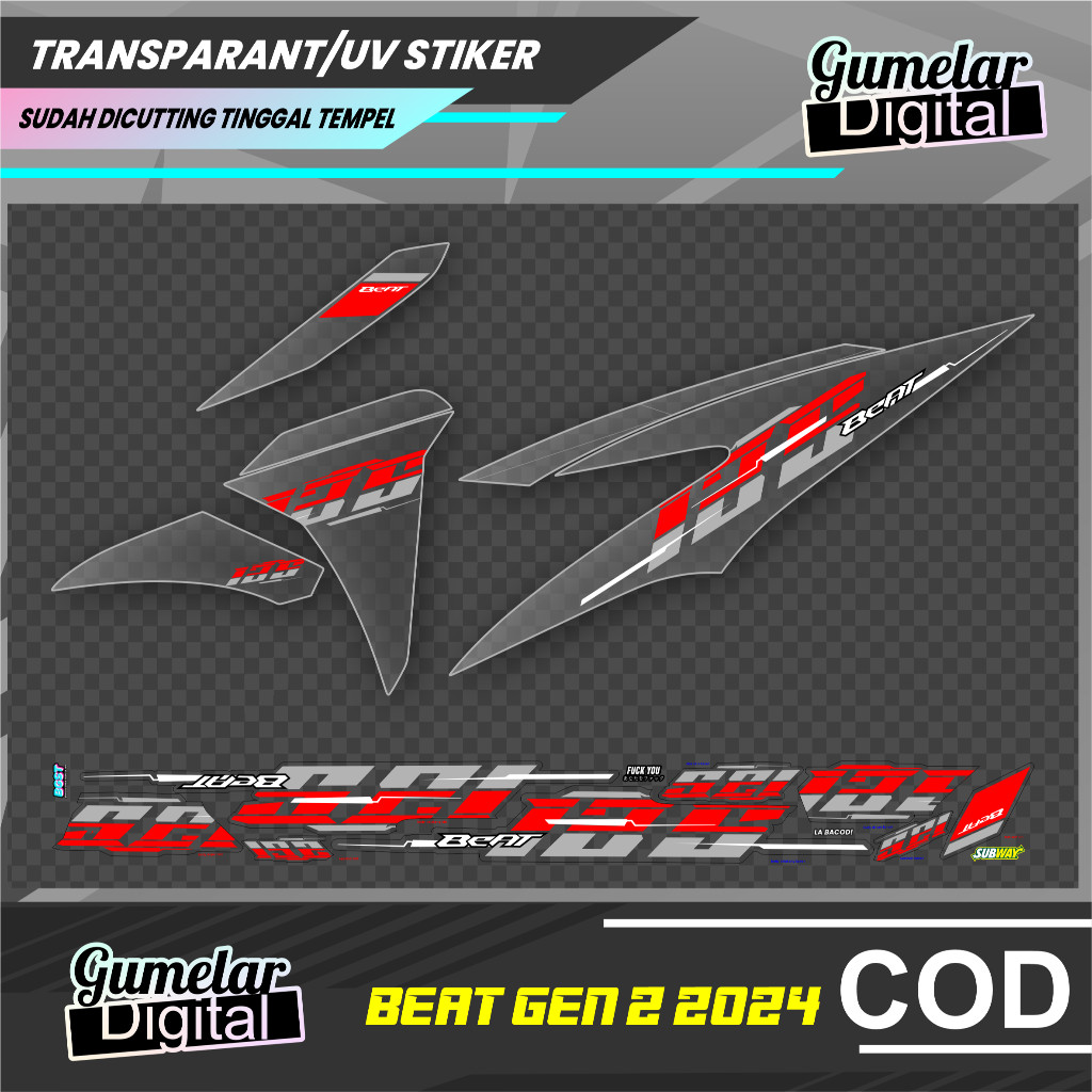 Jual STRIPING TRANSPARAN UV CLEAR SIMPEL HONDA BEAT DELUXE 2024 BEAT ...