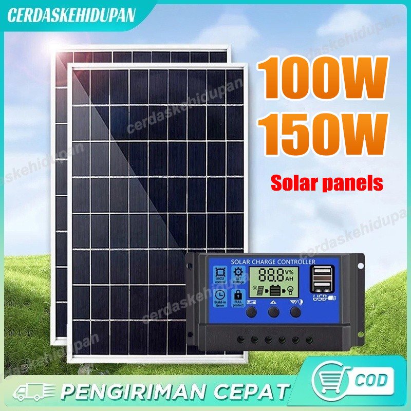 Jual 60W/100W SOLAR PANEL PANEL SURYA PEMBANGKIT LISTRIK TENAGA SURYA ...
