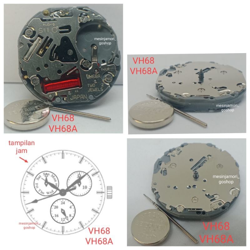 Jual mesin jam VH68 VH68A VH83 VH83A sweep japan | Shopee Indonesia