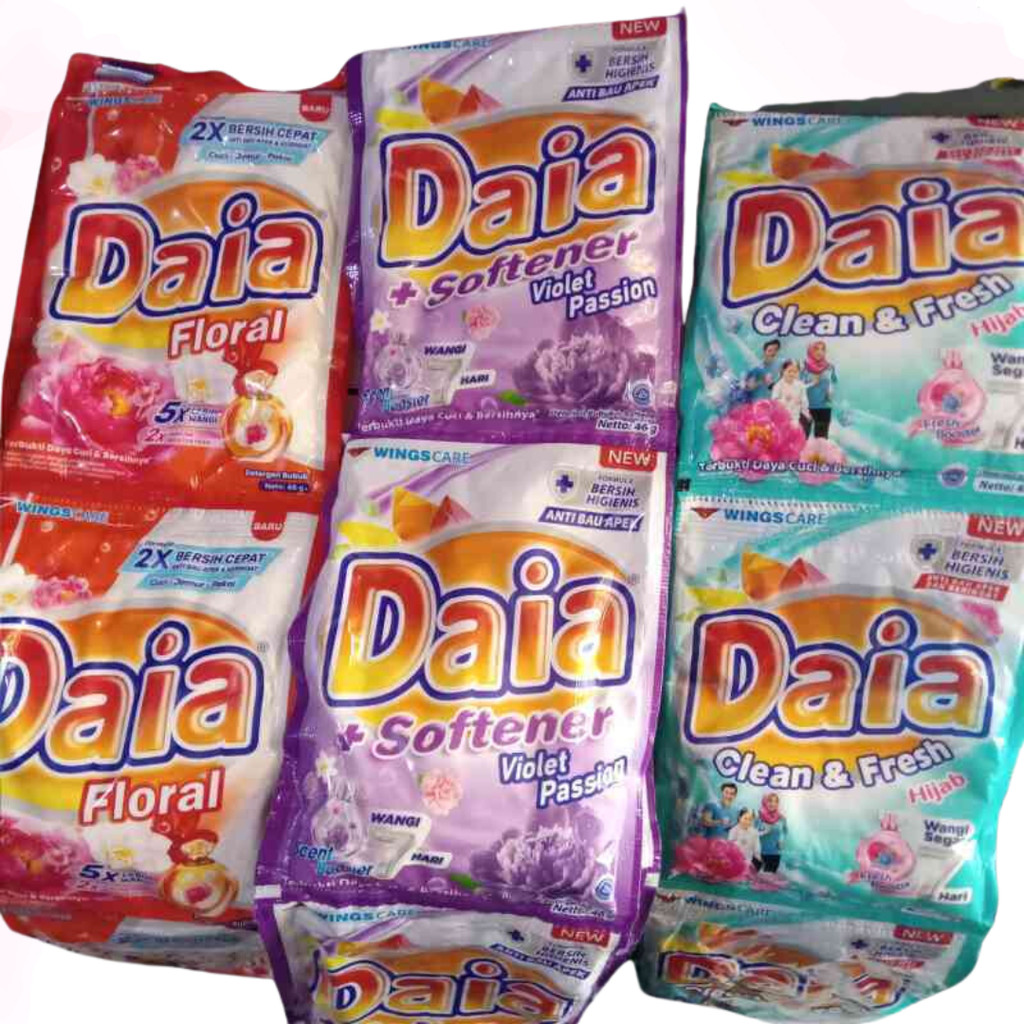 Jual Daia Deterjen Bubuk All Varian 1 Renceng Isi 6 Sachet 46 Gram ...