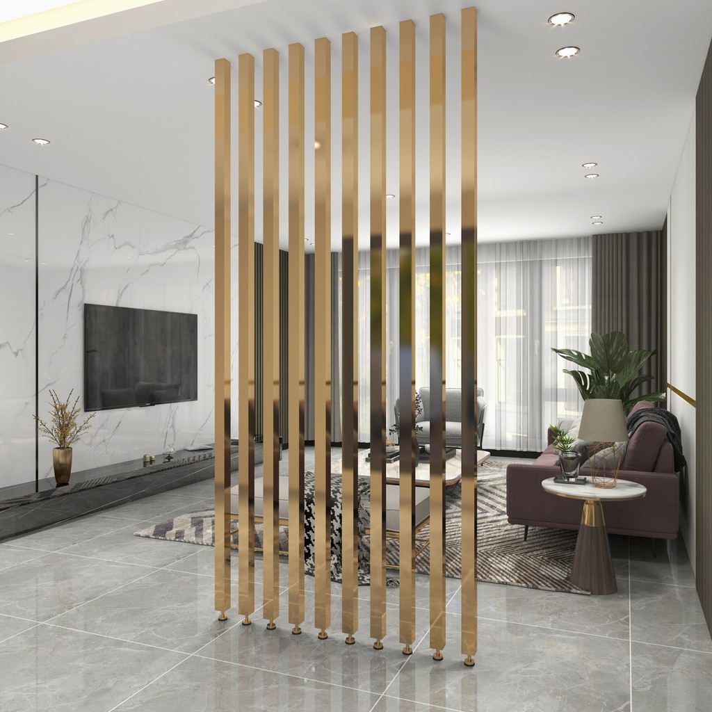 Jual Stainless Steel Folding Screen Partition Grille Living Room Column ...