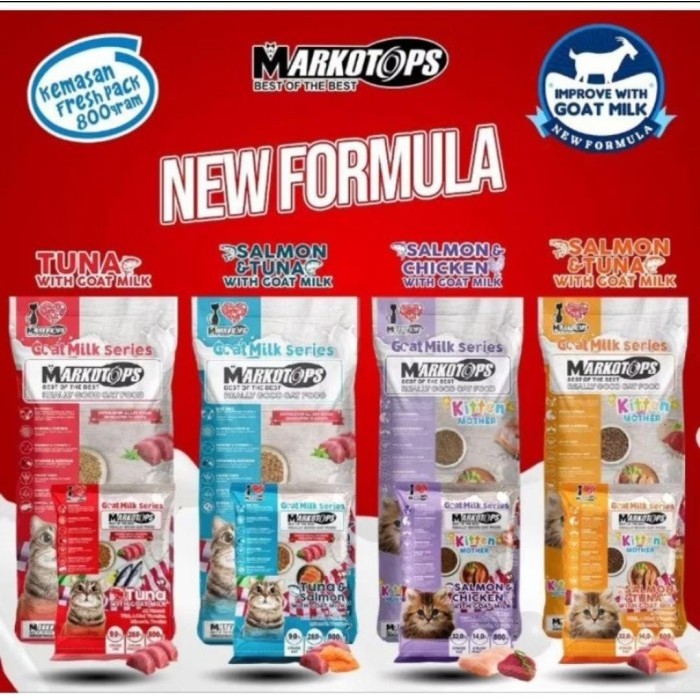 Jual Makanan Kucing MARKOTOPS adult 800 gram freshpack - MARKOTOP Cat ...
