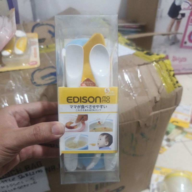 Jual Edison Mama First Feeding spoon set 5pc | Shopee Indonesia