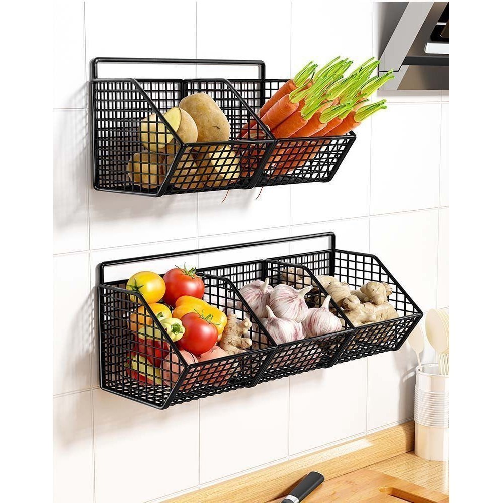 Jual Rak Dapur Gantung 2 Sekat & 3 Sekat Tempel Dinding Rak Penyimpanan ...