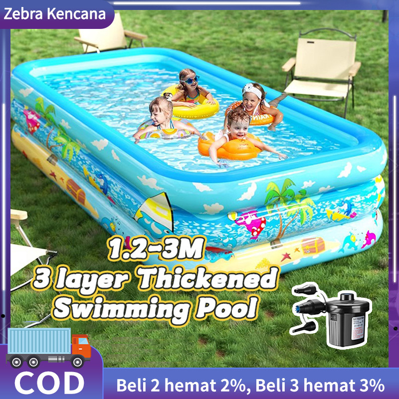 Jual Kolam renang anak jumbo 2.1m +Pompa petak karet bahan tebal 2.1M ...