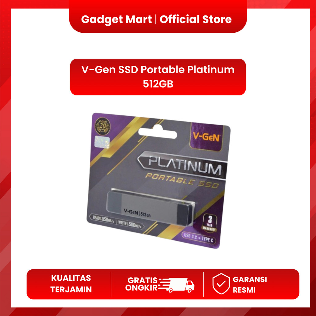 Jual SSD VGEN PORTABLE 512GB USB 3.1 Type C 550MBps | Shopee Indonesia