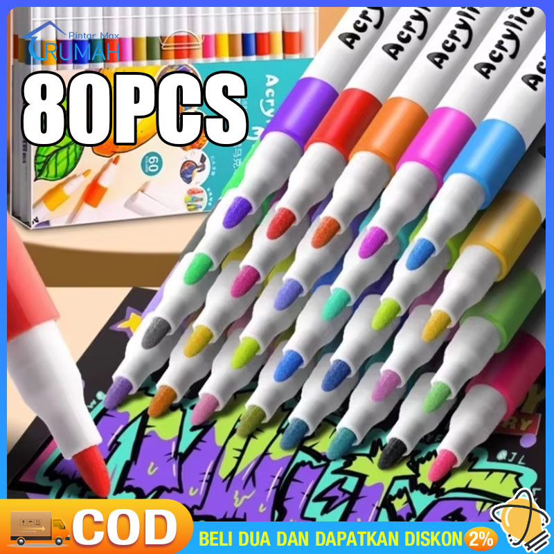 Jual （COD）Pen Akrilik Marker Warna Cepat Kering Tahan Air / Spidol ...
