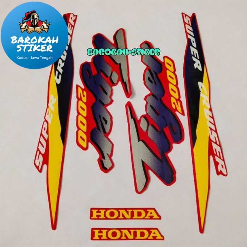 Jual Striping Stiker Polet list motor honda tiger 2000 lama body merah ...