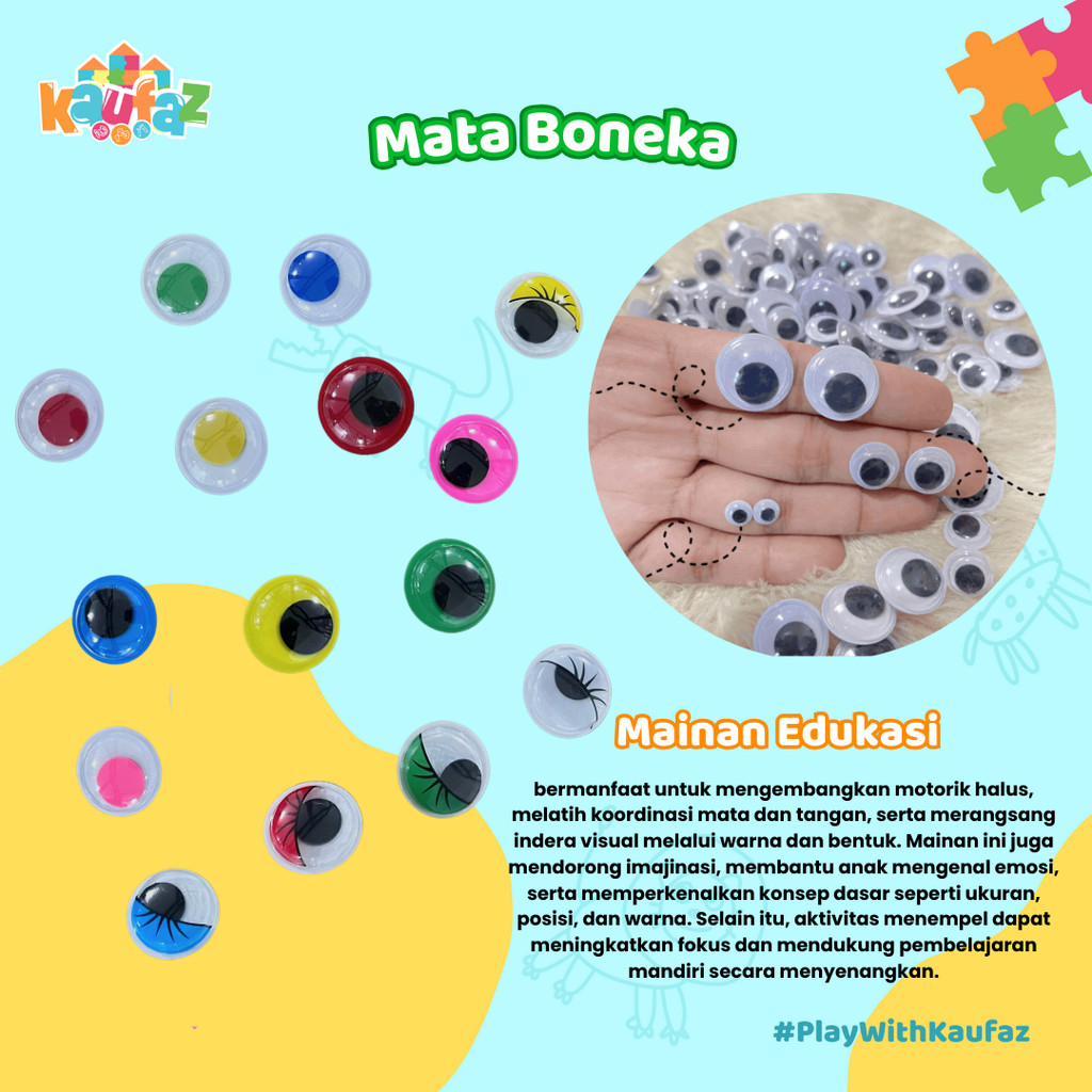 Jual KAUFAZ Mata Boneka Per 20pcs / Mata Gerak Untuk Boneka / Googly ...