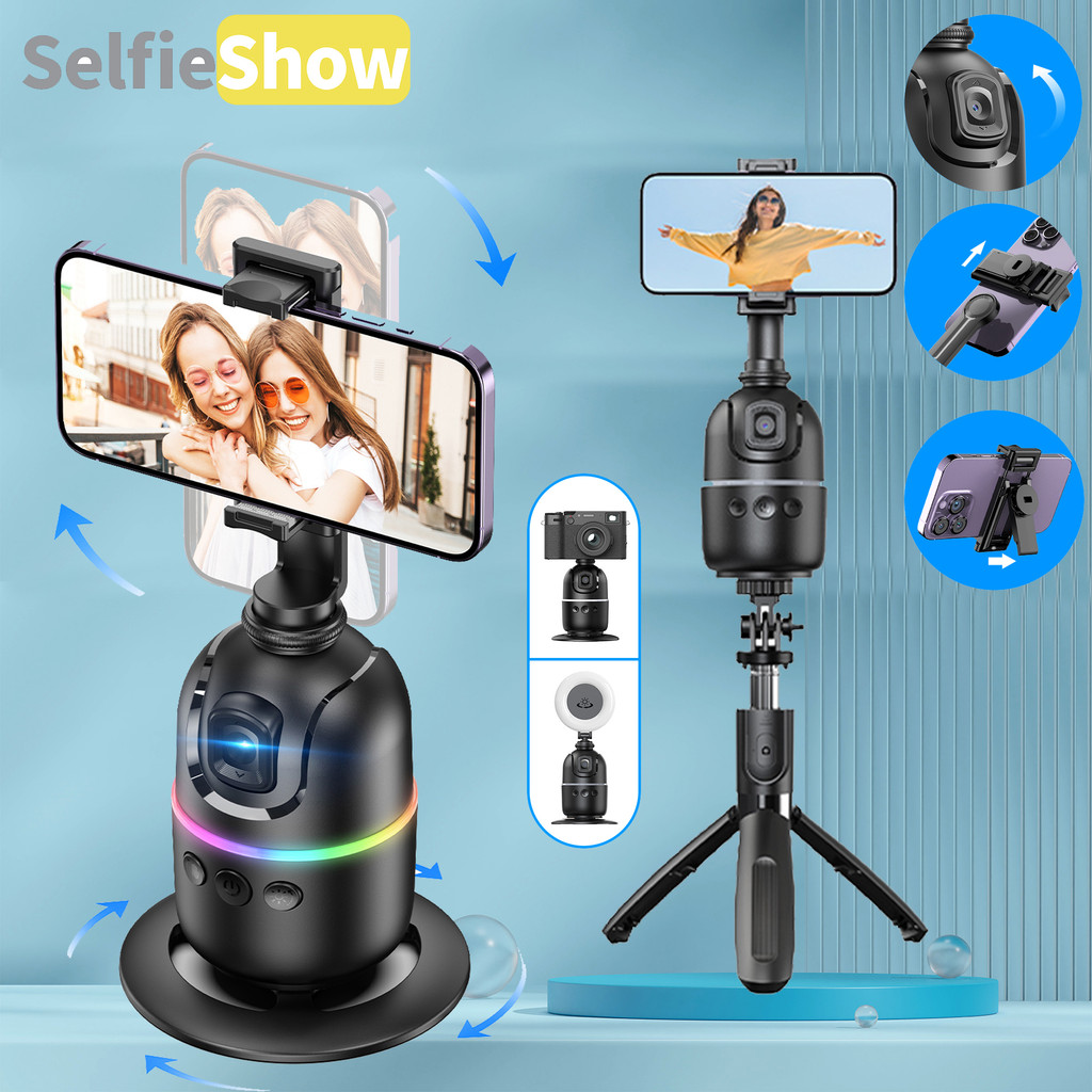 Jual Selfieshow P03 Stabilizer 360°Auto Face Tracking AI Gimbal All-in-one Desktop Phone Holder ...