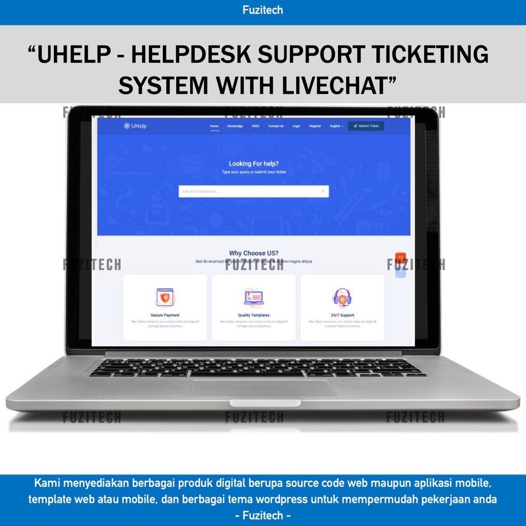 Jual SOURCE CODE APLIKASI WEB UHELP - HELPDESK SUPPORT TICKETING SYSTEM WITH LIVECHAT D31 ...