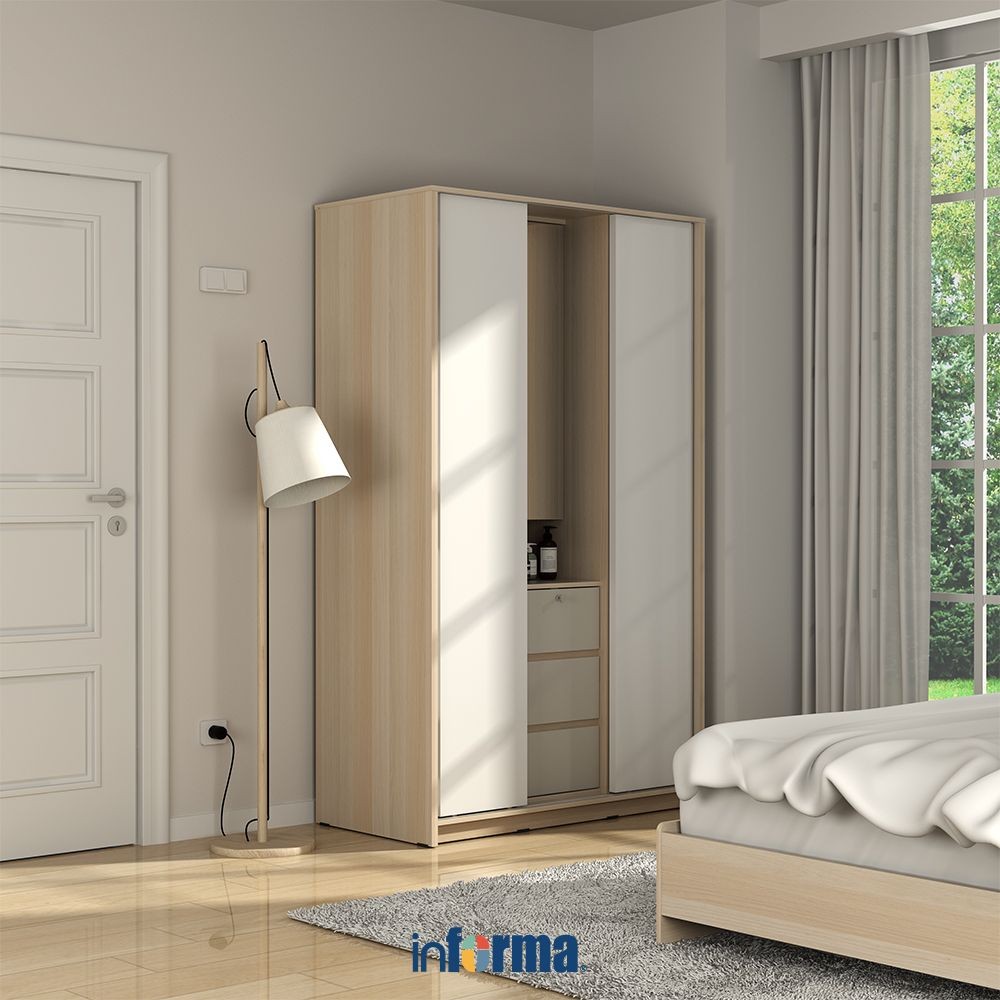 Jual Informa Paxton Lemari Pakaian 3 Pintu - Putih Wardrobe Storage ...