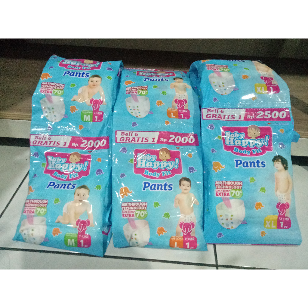Jual BABY HAPPY PANTS - POPOK CELANA-POPOK BAYI - PAMPERS SIZE XS S M L XL XXL - SATUAN BUKAN ...