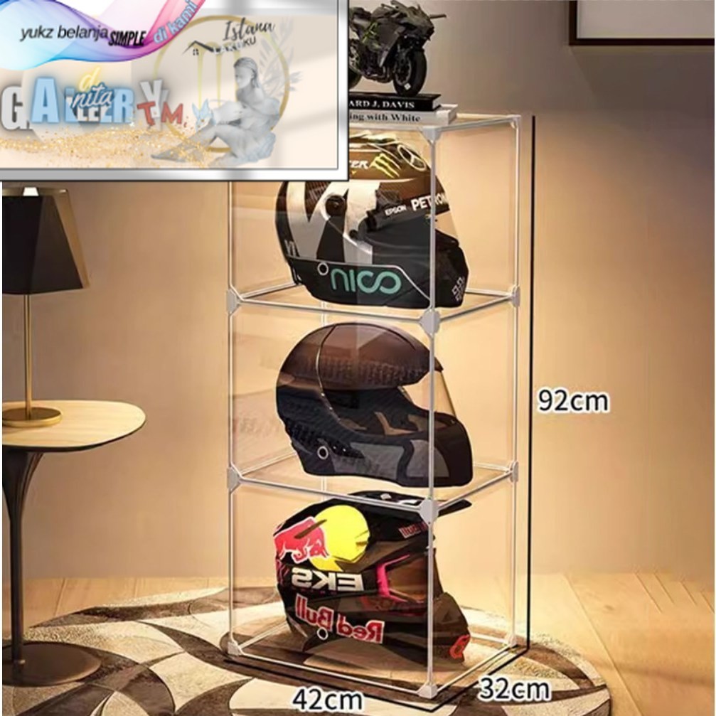 Jual Rak susun rak helm Lemari Penyimpanan Helm Sepeda motor Plastik ...