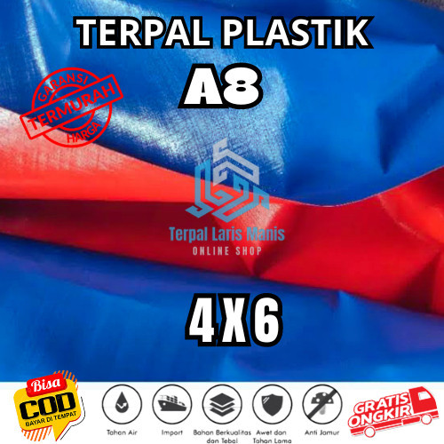 Jual BASMALLAH TANI Terpal A8 4x6 Meter Plastik Tebal Lipat Meteran Lembaran Korea Biru Murah ...