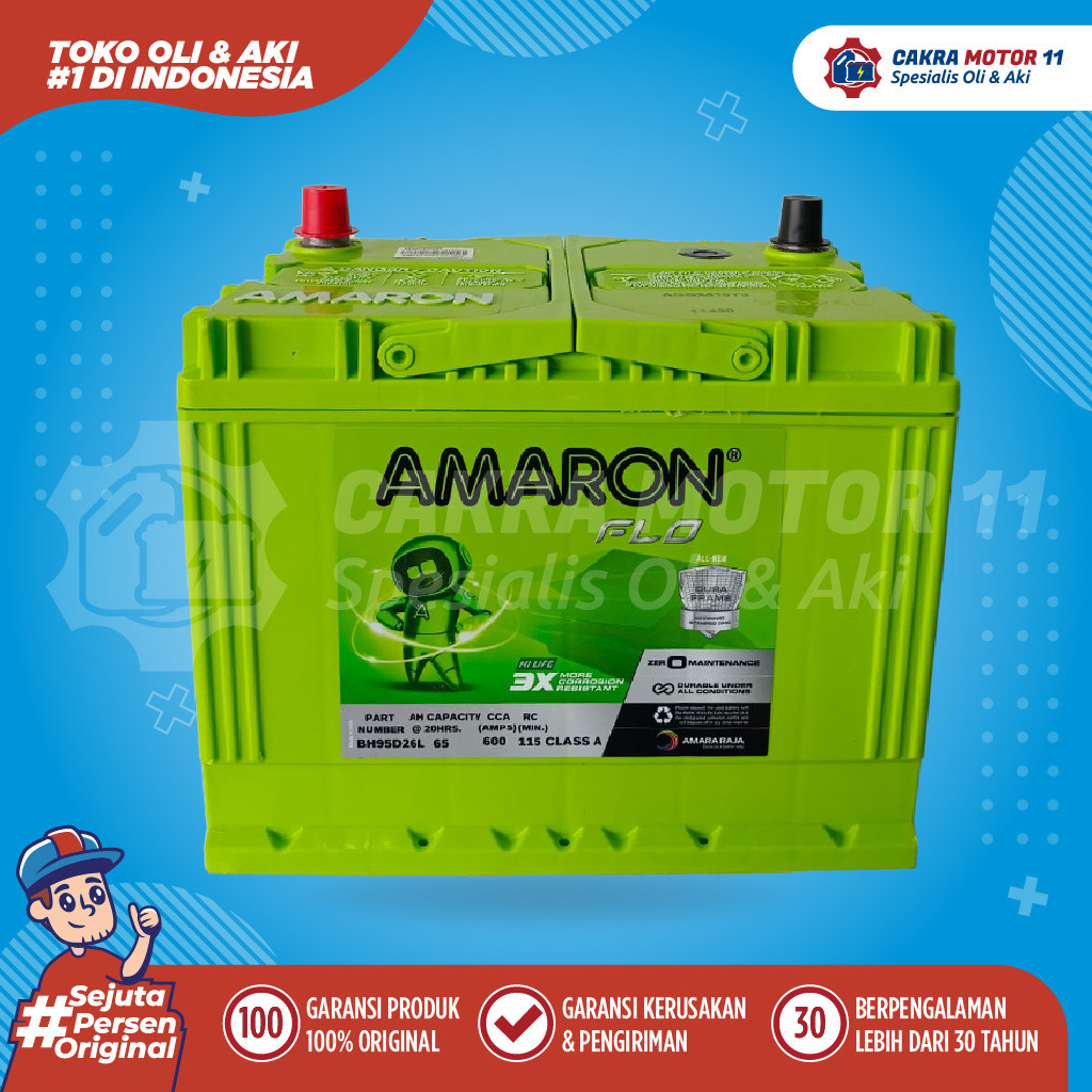 Jual Aki Gojek Only Amaron Hilife Ns 70l / 80d26l / 95d26l 65ah | Shopee Indonesia