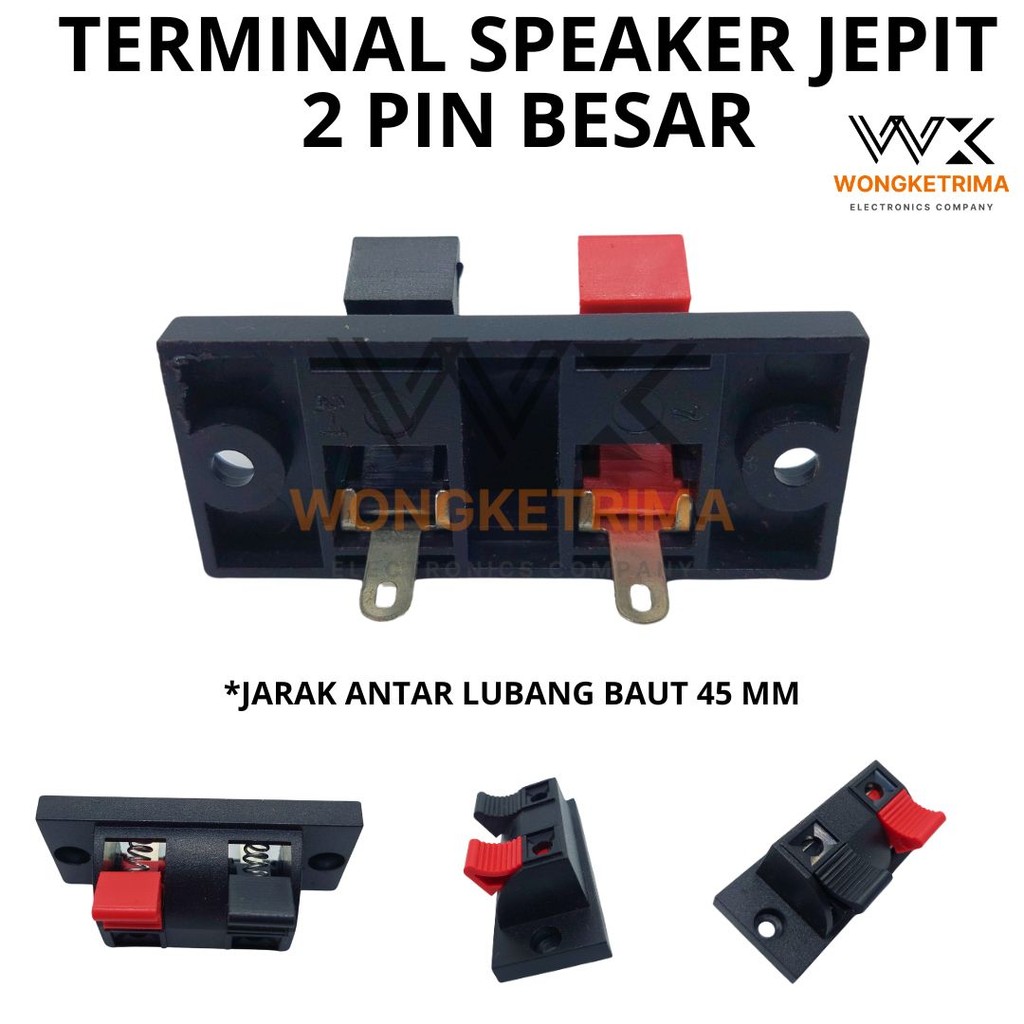 Jual TERMINAL SPEAKER JEPIT 2 PIN BESAR CONNECTOR SPIKER 2 PIN MODEL ...