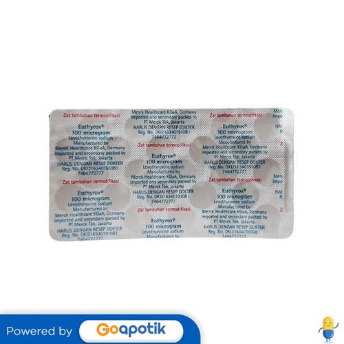 Jual Euthyrox 100 Mcg Blister 25 Tablet / Hipotiroid | Shopee Indonesia
