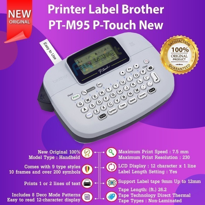 Jual FixPrint Printer Brother PT-M95 Handy Label Maker Portable P-Touch ...