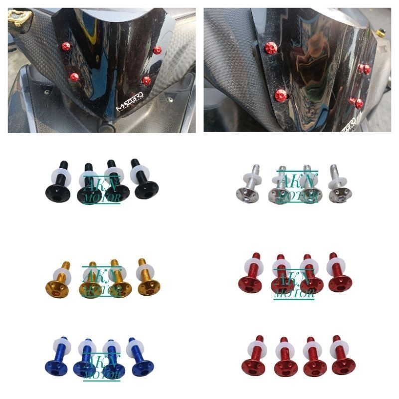 Jual Baut visor baut windshield nmax new/old aerox 155 old new Lexi cnc ...
