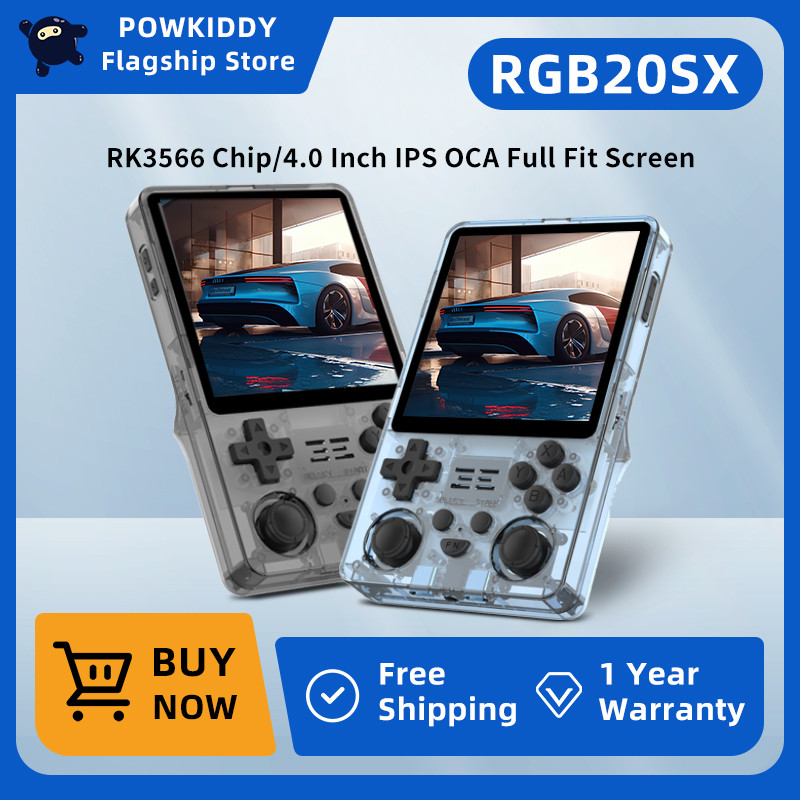 Jual POWKIDDY New RGB20SX Handheld Video Game Players 4 Inch IPS Screen Built-in WIFI Retro ...