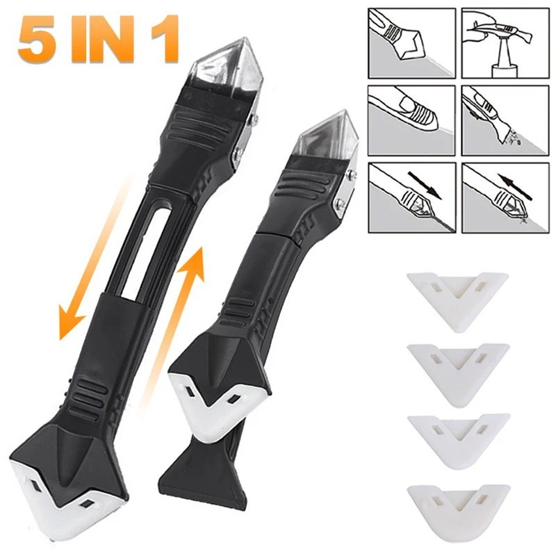 Jual 5 In 1 Silicone Scraper Sealant Smooth Remover Tool Set Caulking ...