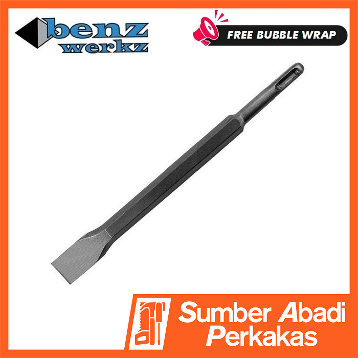 Jual BENZ Mata Bor Bobok Beton SDS PLUS 22 mm x L350 mm Flat Chisel Pahat Chiesel Pipih Gepeng ...
