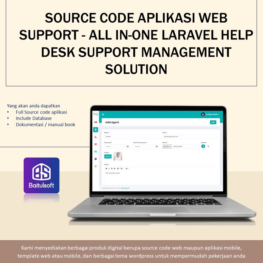 Jual SOURCE CODE APLIKASI WEB SUPPORT - ALL IN-ONE LARAVEL HELP DESK SUPPORT MANAGEMENT SOLUTION ...