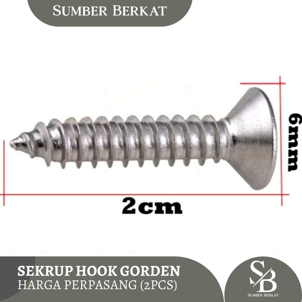 Jual BAUT / SEKRUP untuk Hook Gorden per pasang (2pc) | Shopee Indonesia