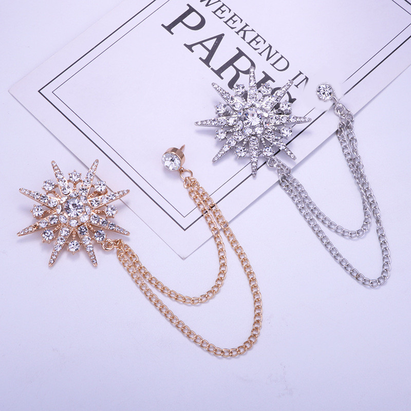 Jual 【COD】Bros Pin Rantai Jas Rumbai Desain Bintang Snowflake Untuk ...