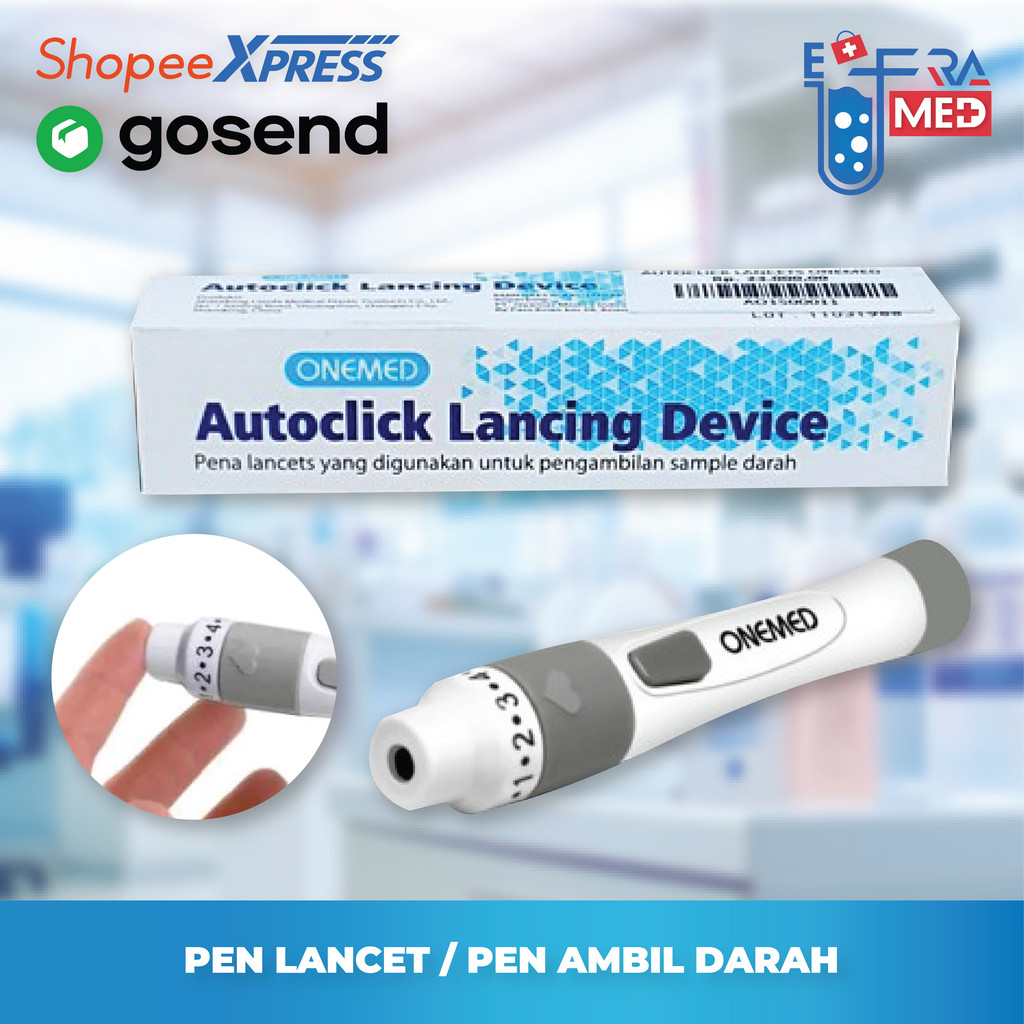 Jual Alat Ambil Sampel Darah Pen Lancet Onemed Autoclick | Shopee Indonesia
