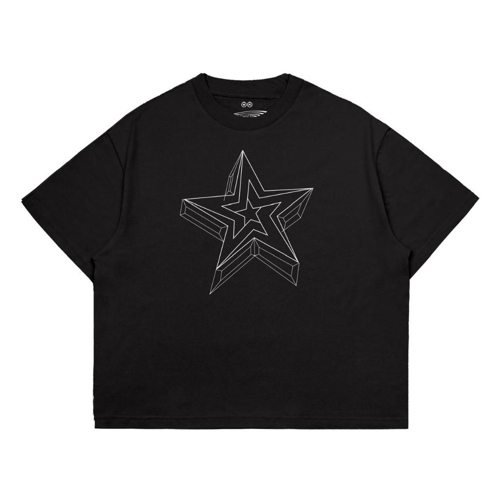Jual Holephoria - T-shirt Boxy Line Star Black | Shopee Indonesia