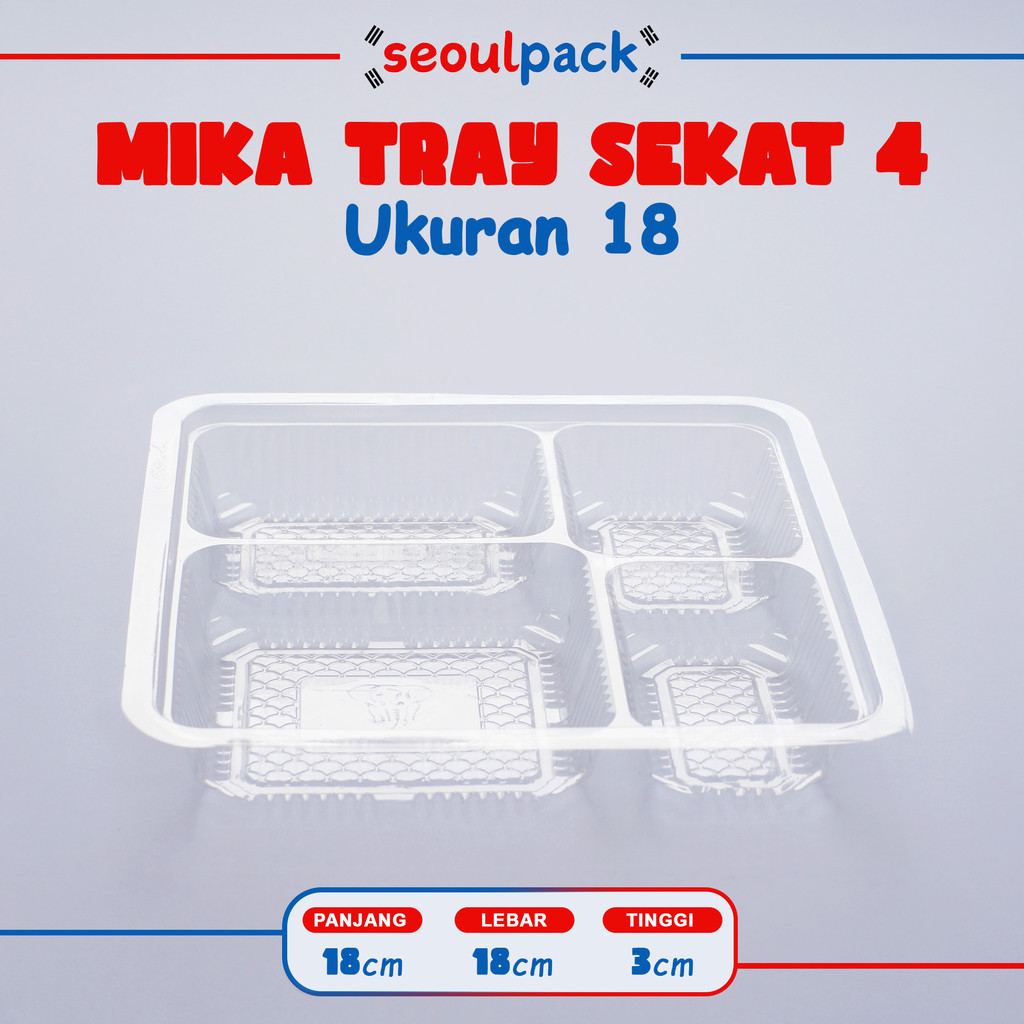 Jual Mika Tray Box Sekat 4/5/7 Ukuran 18/20/22 (50pcs) - Mika Tray ...