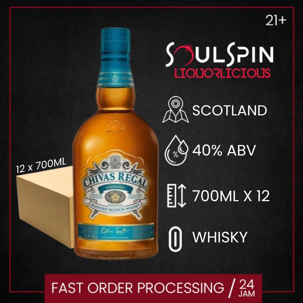 Jual Chivas Regal Mizunara Blended Scotch Whisky 700ml [ Dus isi 12 Botol ] | Shopee Indonesia