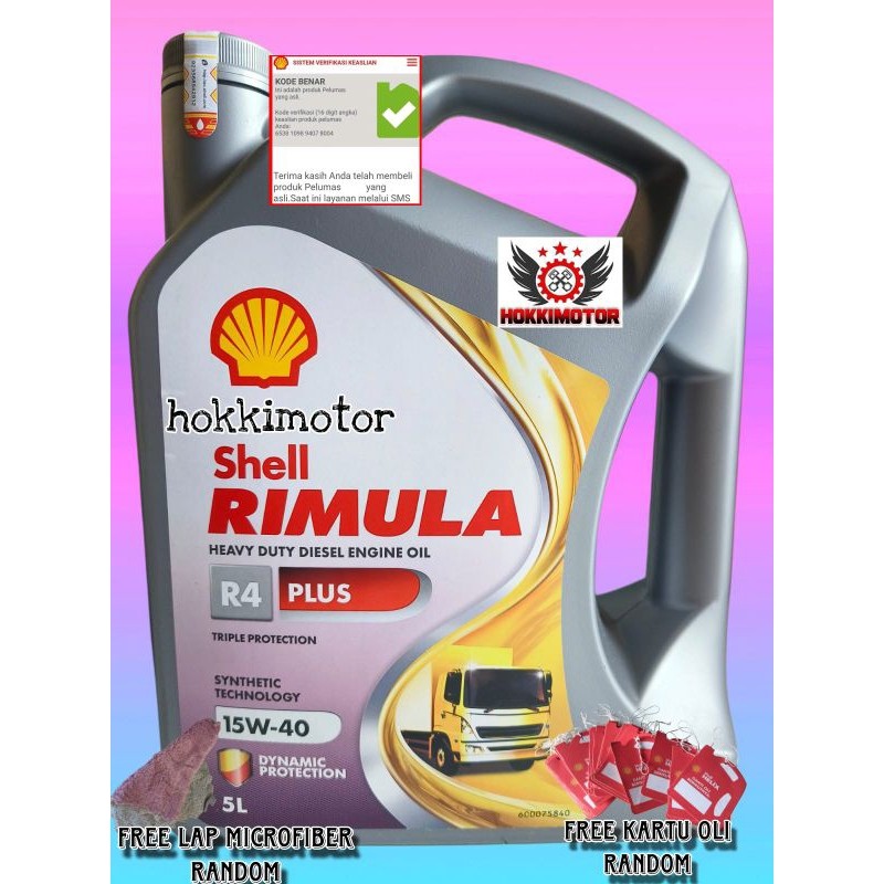 Jual OLI MESIN SHELL RIMULA R4 PLUS SAE 15W-40 5LITER DIESEL SOLAR ...