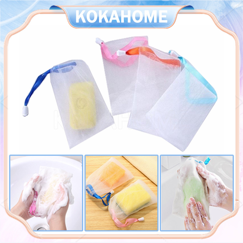 Jual kantong jaring busa sabun/jaring halus untuk sabun batang foaming ...
